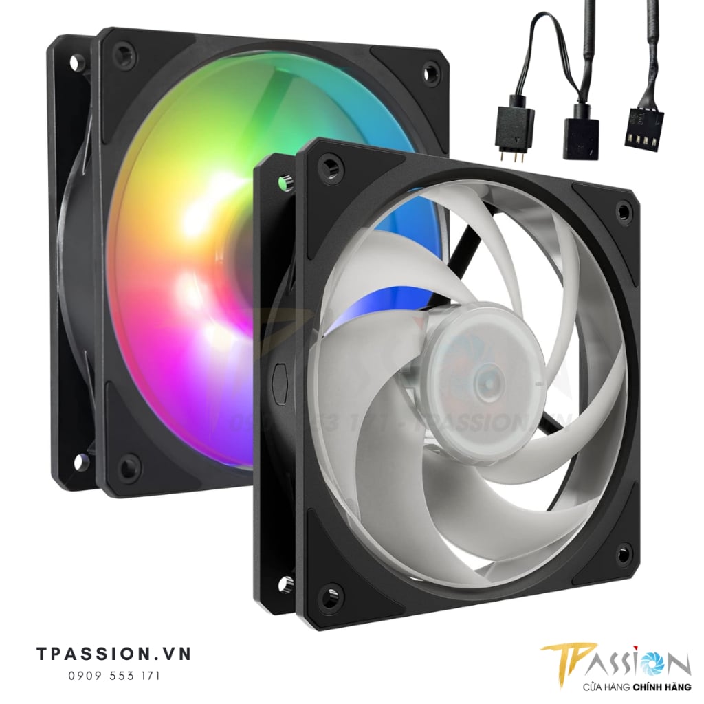 Quạt Fan Case 12cm Cooler Master Mobius 120P ARGB BLACK / WHITE - Chín