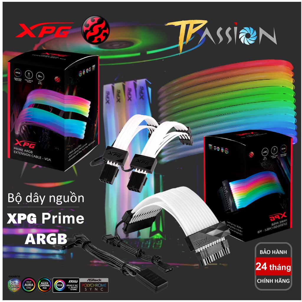 Bộ dây nguồn nối dài ADATA XPG PRIME LED ARGB - Extension cable ATX 2