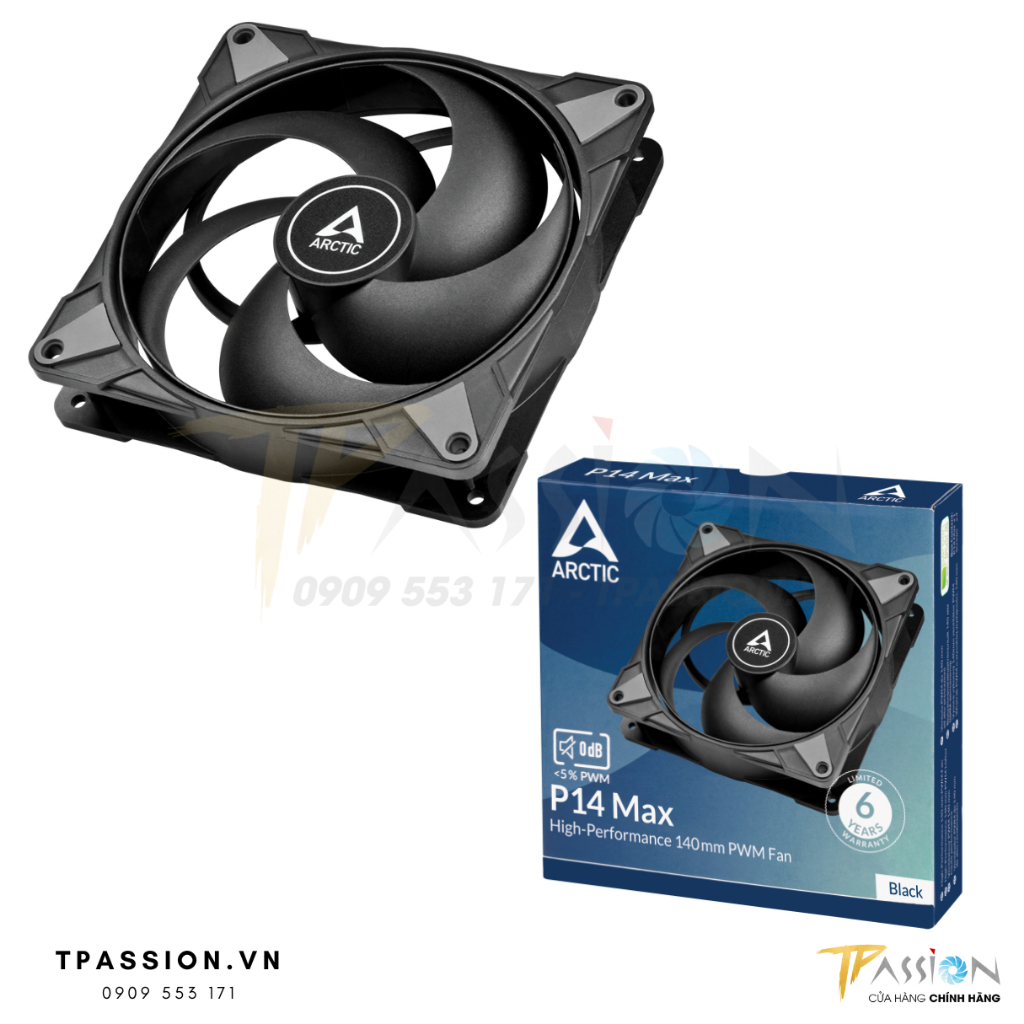 Quạt tản nhiệt Fan Case 14cm Arctic P14 Max Black / White - Chính hãng