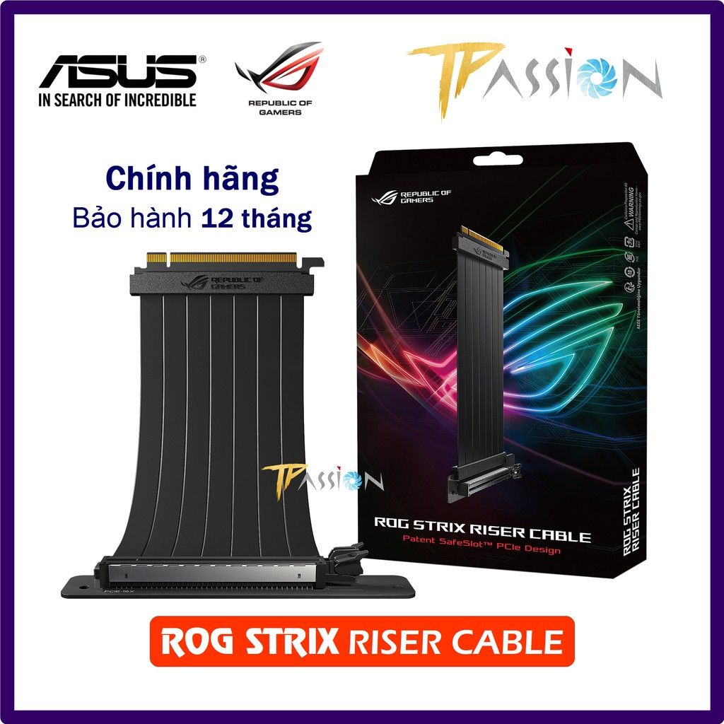 Cáp riser dựng VGA ASUS ROG STRIX RISER CABLE - Hàng Chính Hãng BH 12