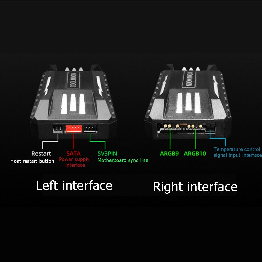 Hub Controller CoolMoon P-ARGB V2 Music nháy theo nhạc, 8 cổng 4 pin P