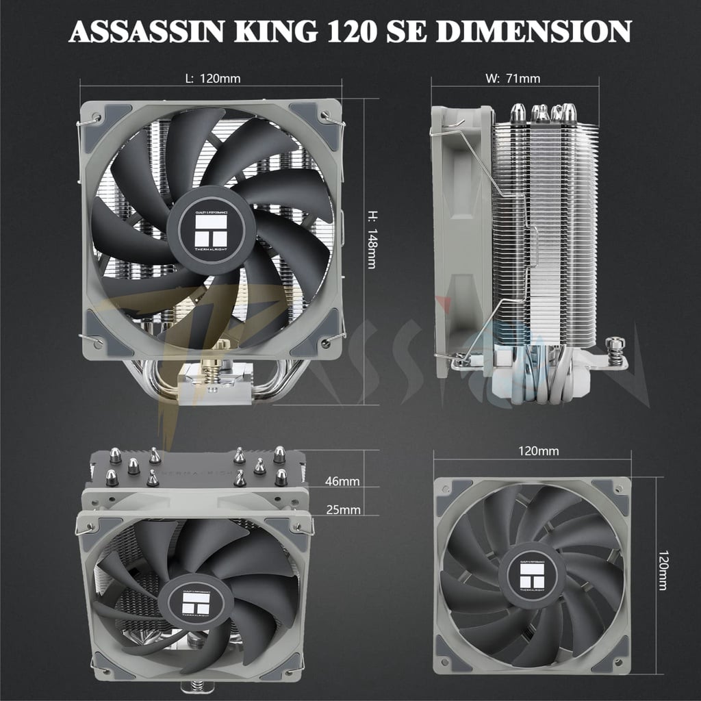 Tản nhiệt khí CPU Thermalright Assassin King 120 SE Đen | Trắng LED AR