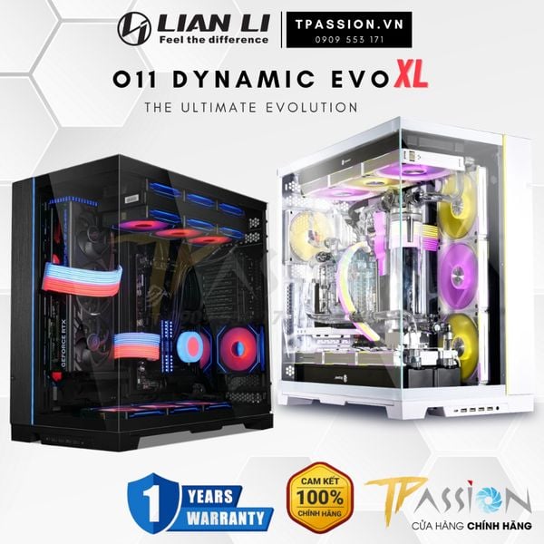 Vỏ case máy tính Lian Li O11 Dynamic EVO XL Black / White Trắng - O11D