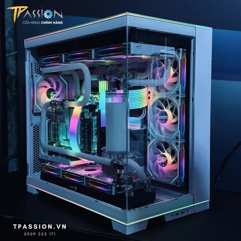 Vỏ case máy tính Lian Li O11 Dynamic EVO RGB Black / White Trắng - Chí