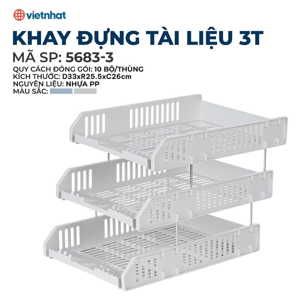 Khay đựng tài liệu 3T 5683-3 – Nhựa Việt Nhật