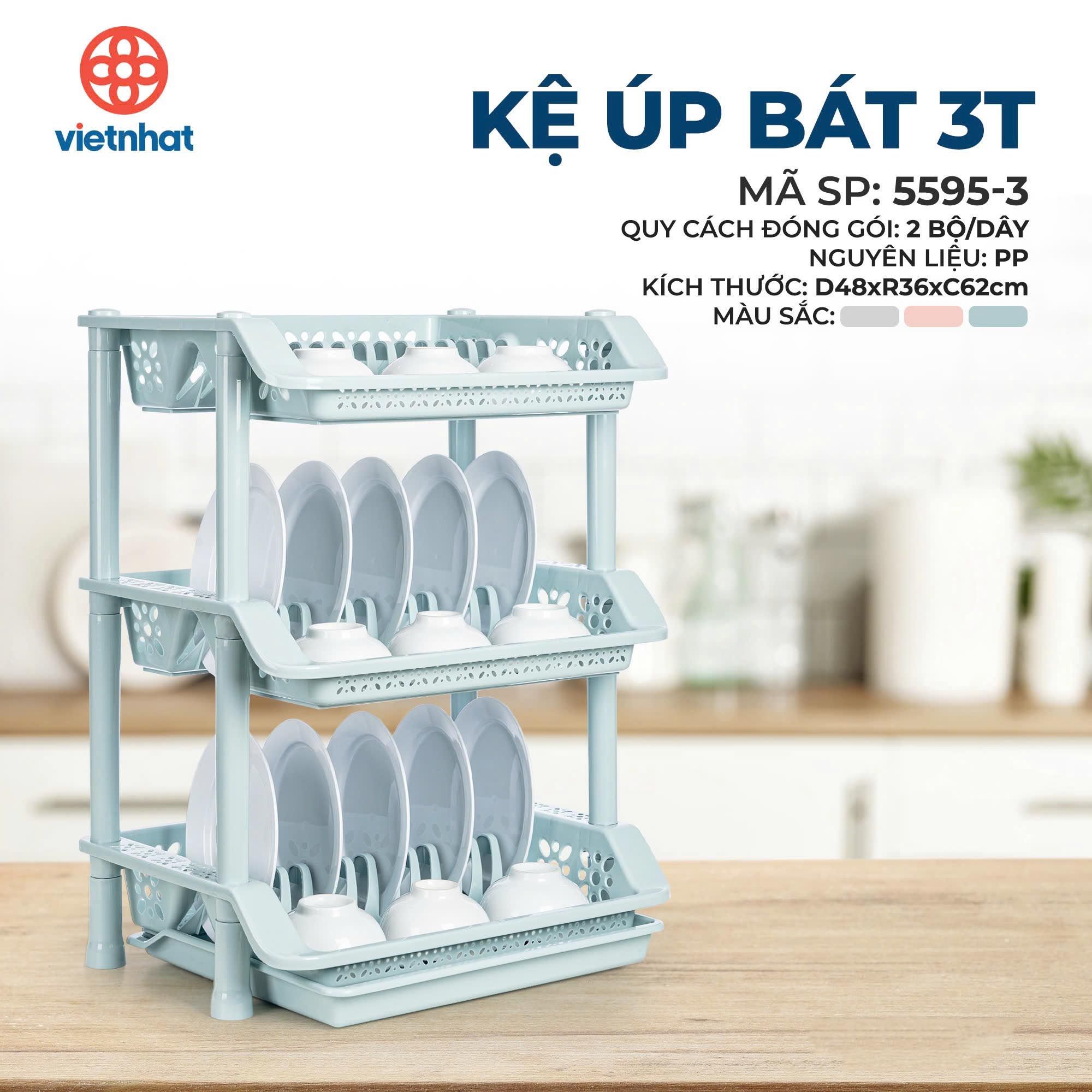 Kệ úp bát 3T 5595-3 – Nhựa Việt Nhật