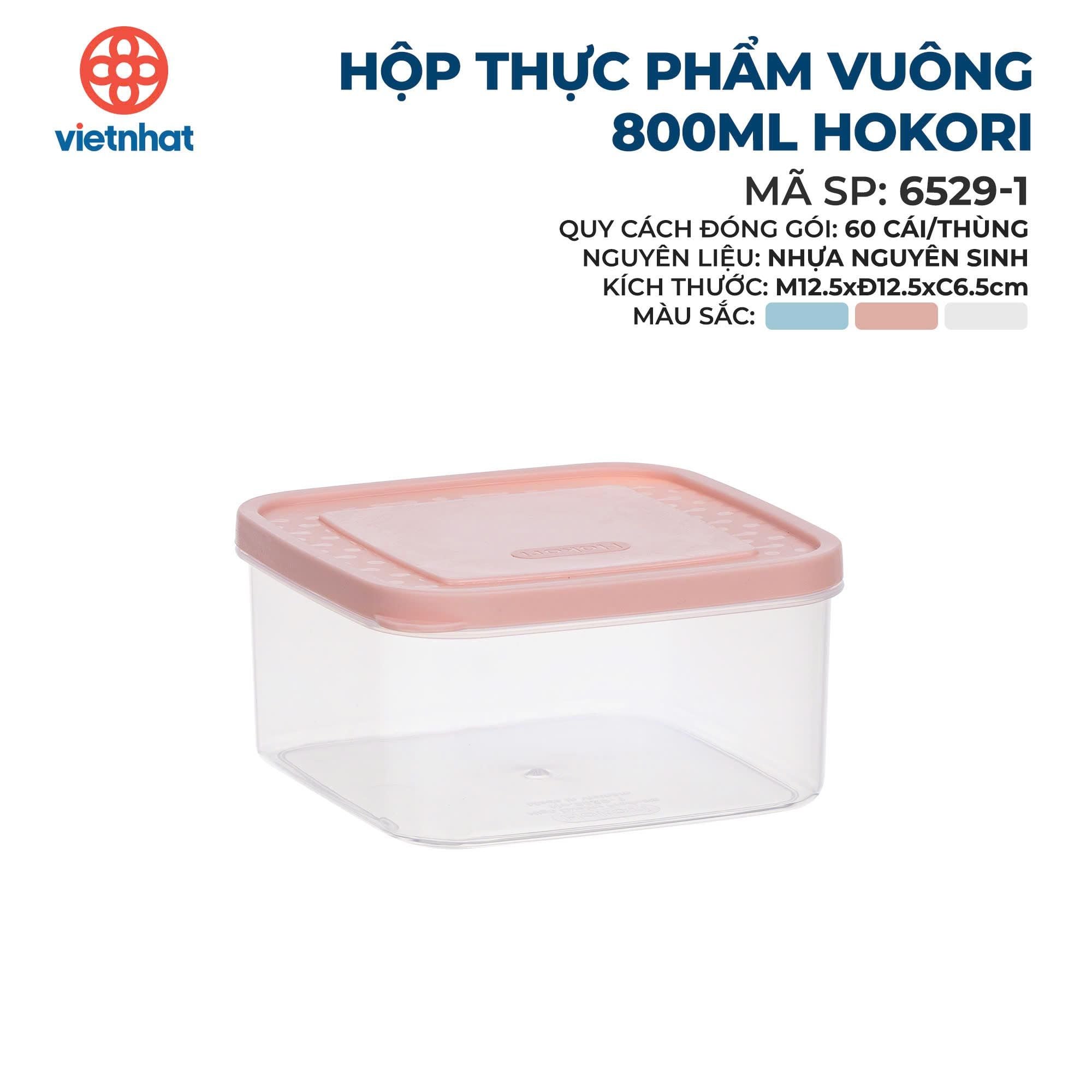 Hộp thực phẩm vuông 800ml Hokori 6529-1 – Công Ty Nhựa Việt Nhật