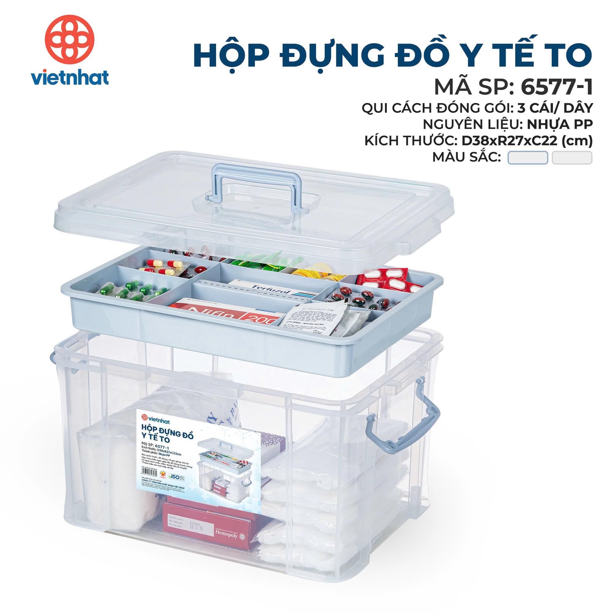 Hộp đựng đồ y tế to 6577-1 – Nhựa Việt Nhật