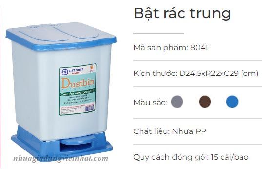 Bật rác trung 8041 – Công Ty Nhựa Việt Nhật