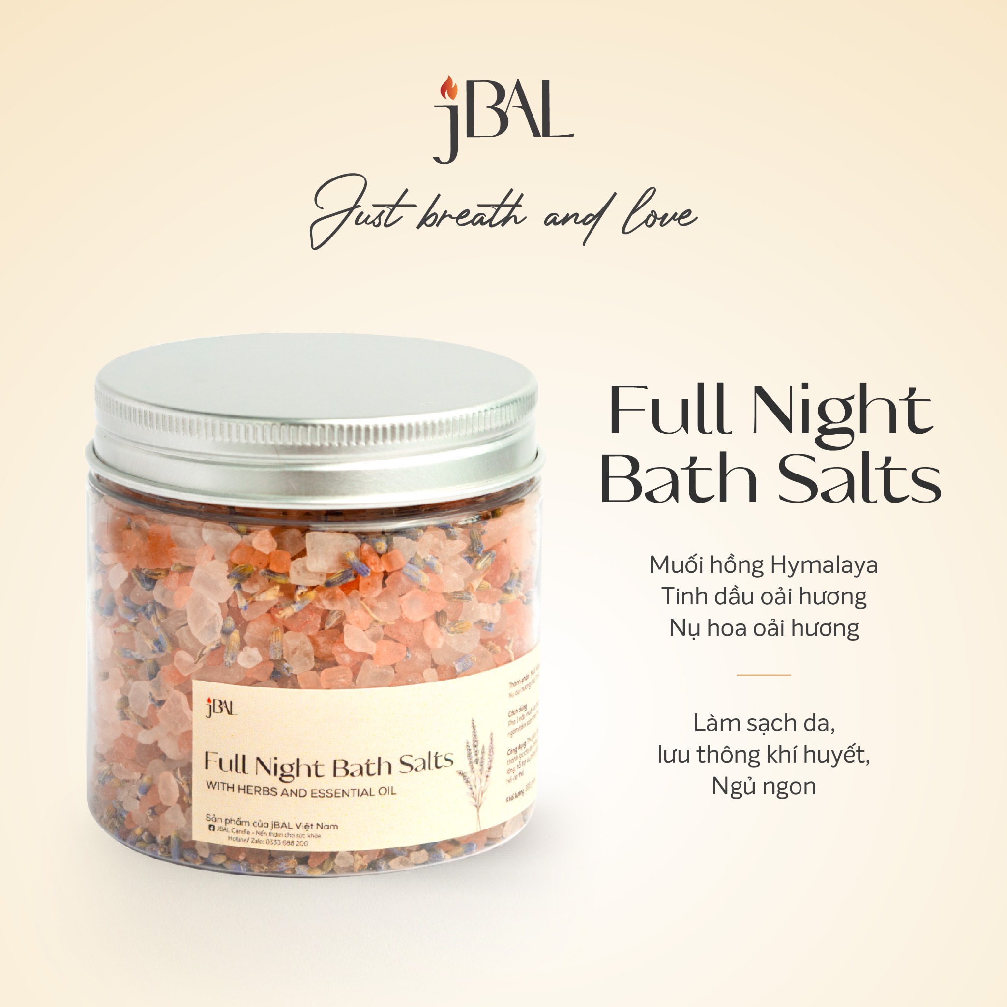 Full Night Bath Salt - Saturated with Lavender essential oil
