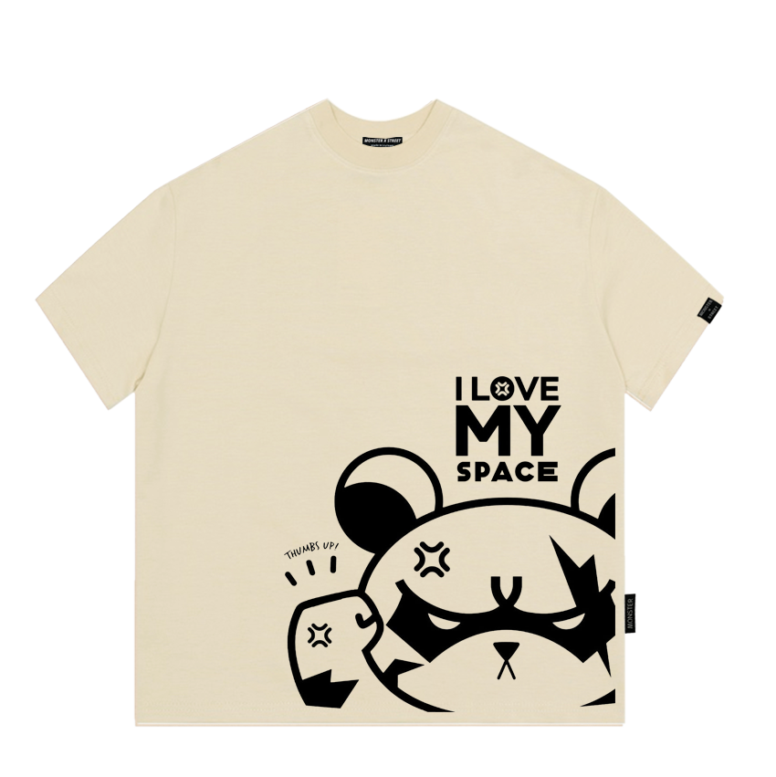 Áo thun tay lỡ dáng BOXY form rộng Angry Bear - Streetwear