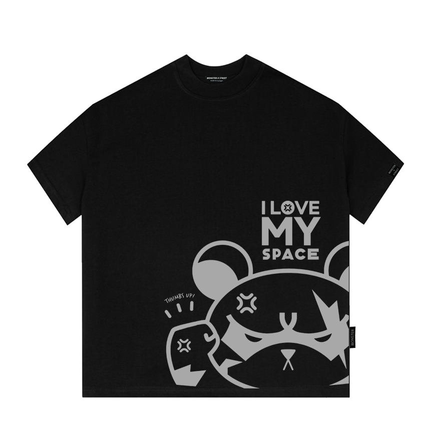Áo thun tay lỡ dáng BOXY form rộng Angry Bear - Streetwear