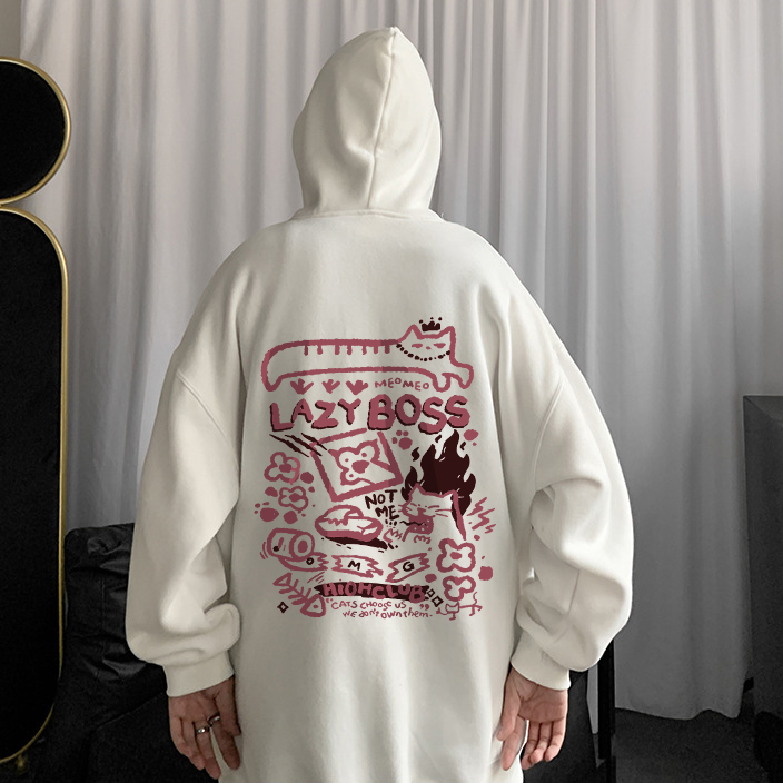 Hoodie nỉ bông form rộng Mèo túi - Streetwear