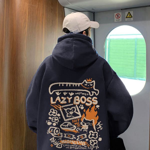 Hoodie nỉ bông form rộng Mèo túi - Streetwear