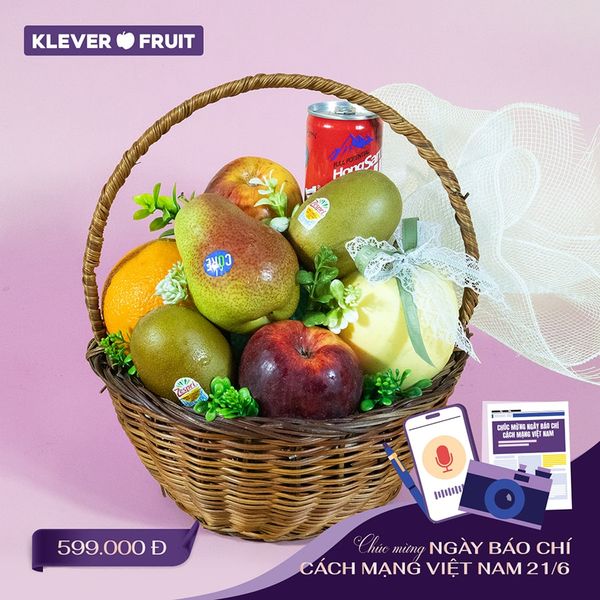 Giỏ Quà 21/6 599k - Trái Cây & Hồng Sâm Cao Cấp | Klever Fruit