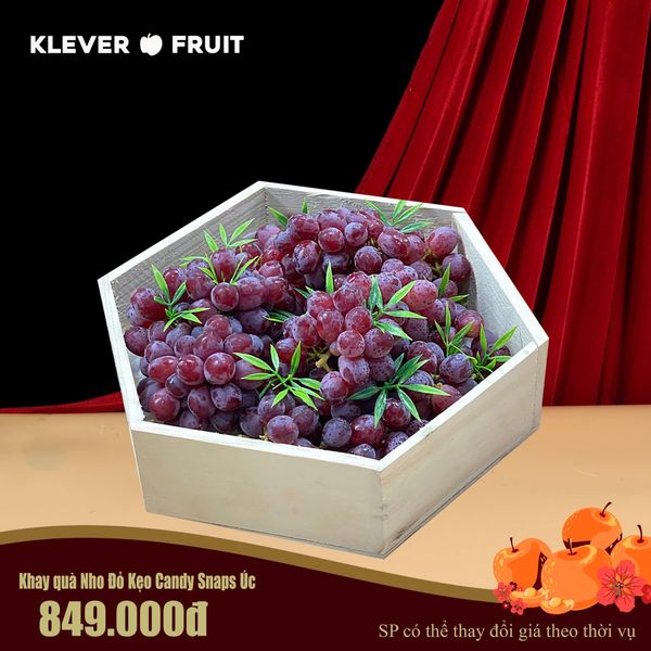 Hộp Quà Tết Nho Đỏ Kẹo Candy Snaps Úc