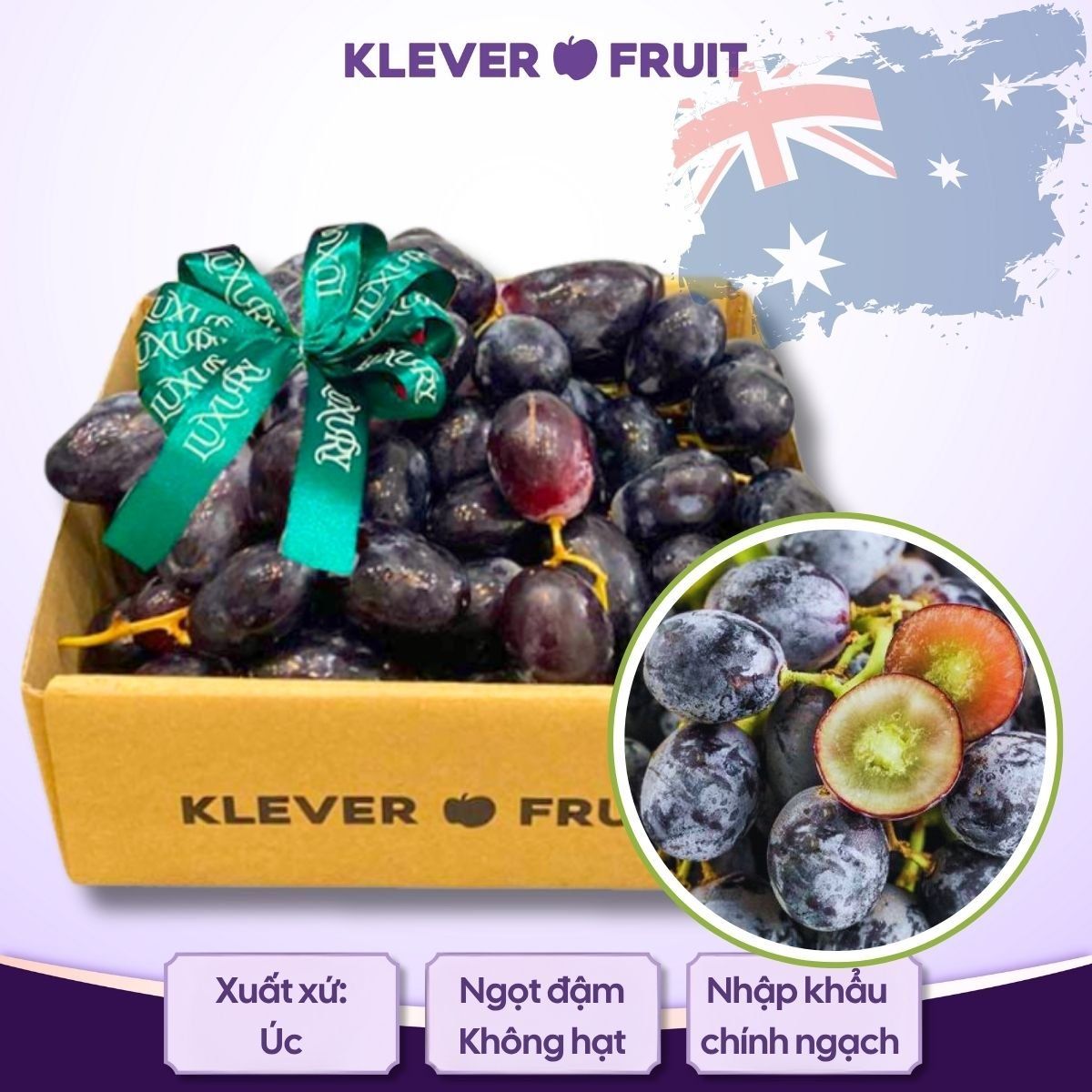 Nho Đen Không Hạt Úc - Giá Nho Tốt Nhất | Klever Fruit
