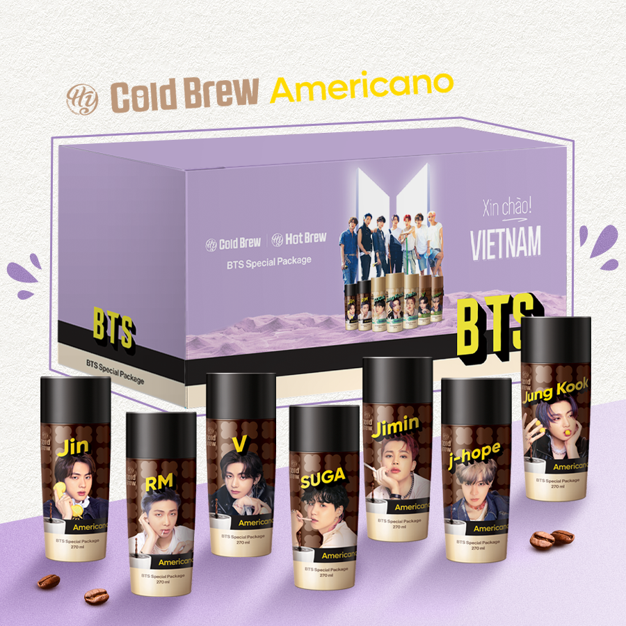 Cafe HY Cold Brew Americano Coffee phiên bản BTS - Combo 7 chai – BTS ...