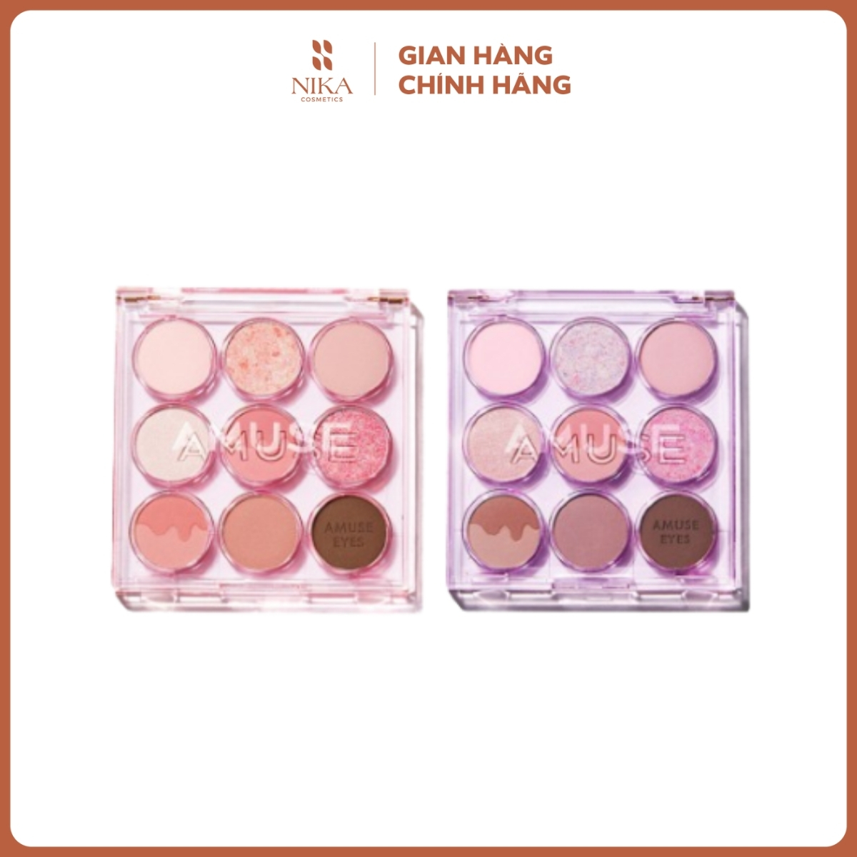 Bảng mắt Amuse Eye Color Dual Brush 9 Ô – Nika Cosmetics