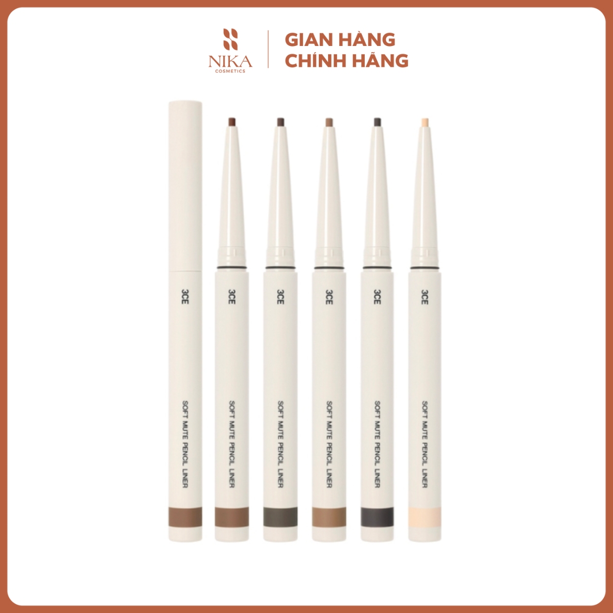Chì kẻ mắt 3CE Soft Mute Pencil Liner – Nika Cosmetics