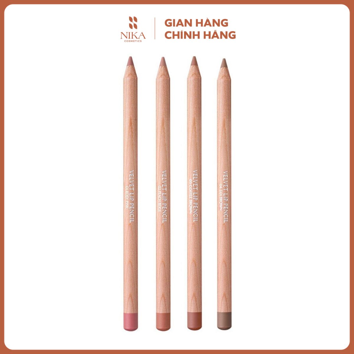 Chì kẻ viền môi ClioVelvet Lip Pencil + Gọt chì – Nika Cosmetics