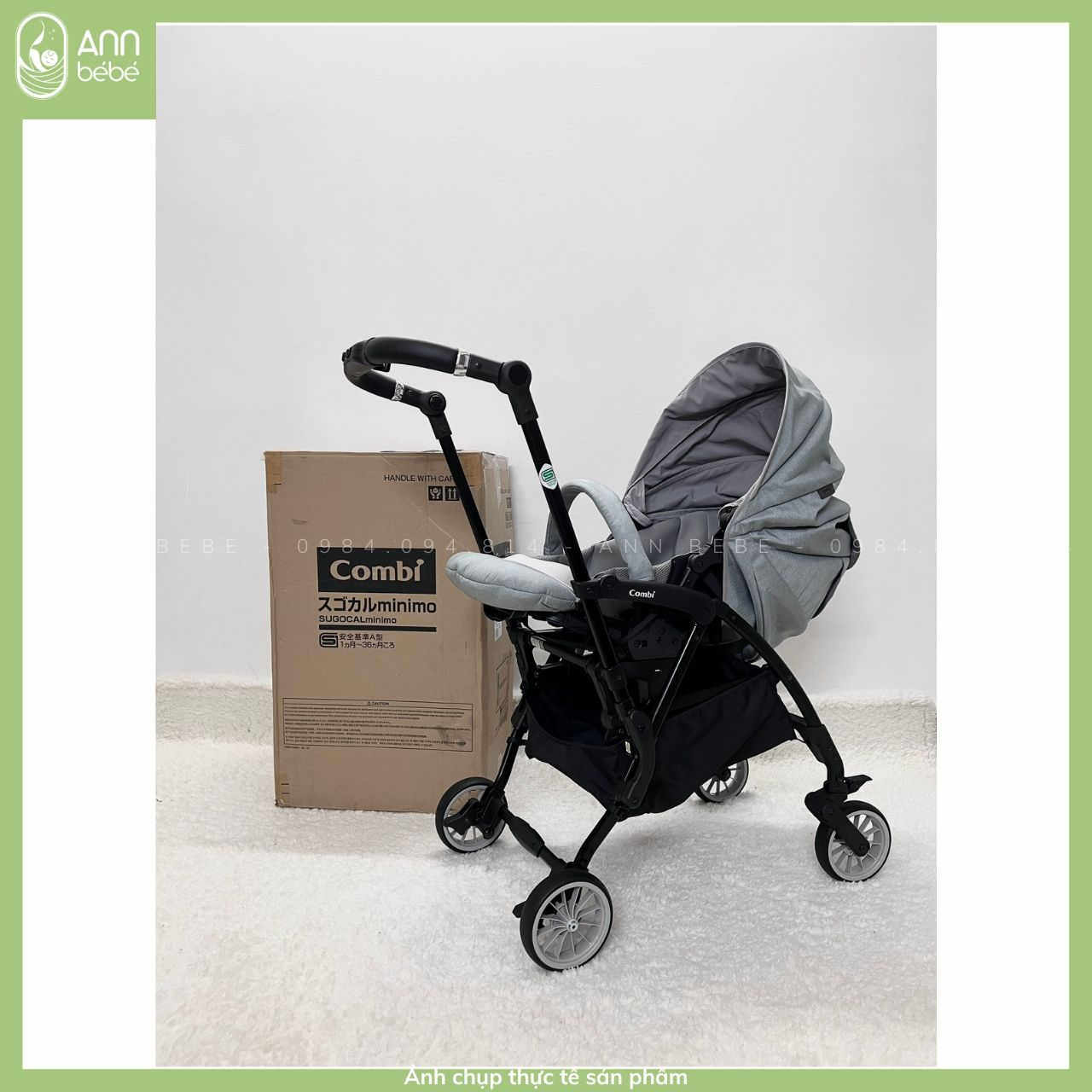 [CHÍNH HÃNG] Xe Đẩy COMBI SUGOCAL MINIMO FULLBOX - màu Xám | ANNBEBE – ANN BéBé