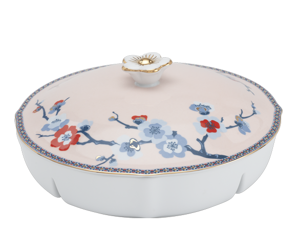 Khay mứt 5 ngăn - Hoa Đào Thịnh vượng Gốm sứ Minh Long