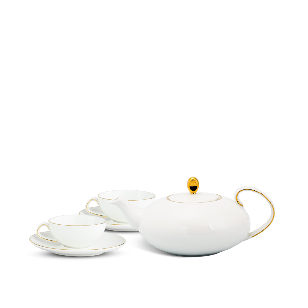 Bộ Ấm Trà Sứ Minh Long 0.47 L - Anna IFP - Viền Chỉ Vàng Gốm sứ Minh Long