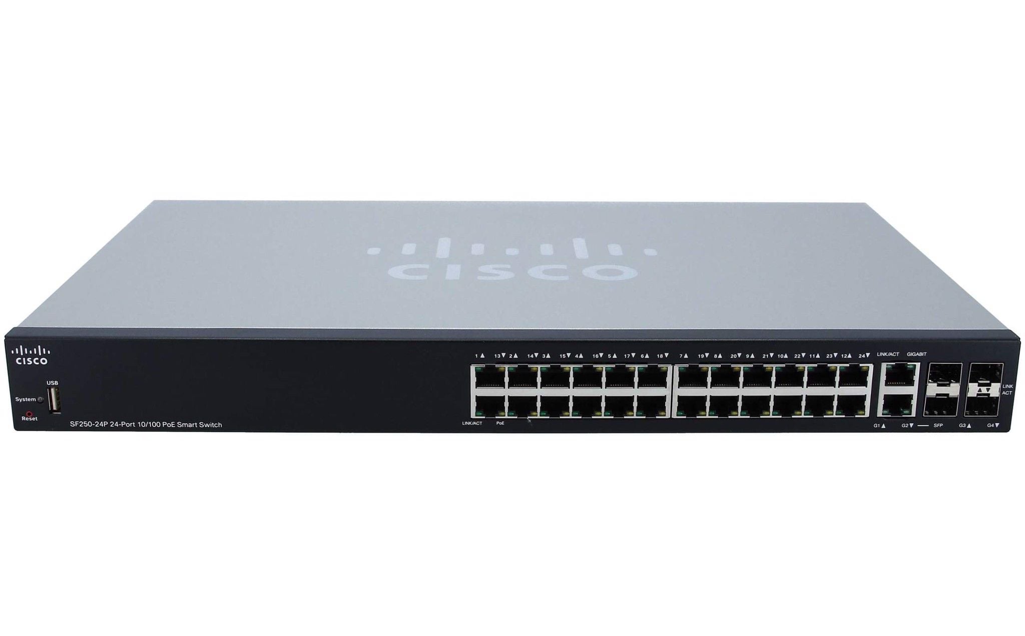 Cisco SF250-24P 24-Port 10/100 PoE Smart Switch (SF250-24P-K9-EU ...