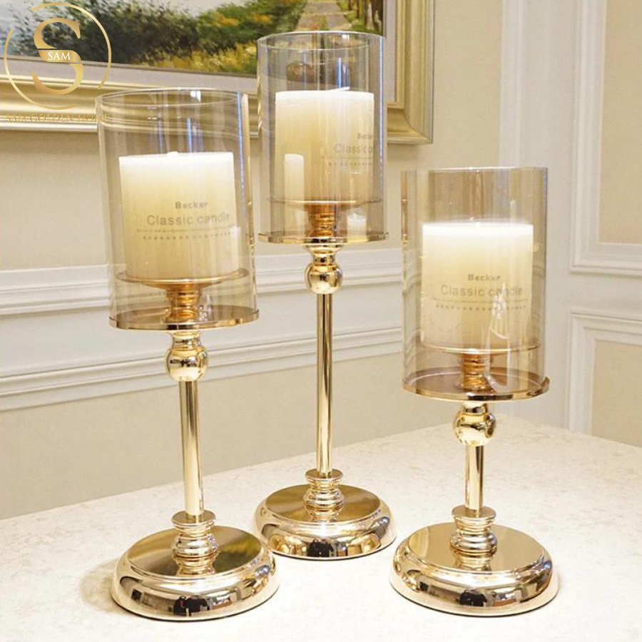 Set 3 Chân Nến Thủy Tinh Retage Cổ Điển Châu Âu Sang Trọng – MODENI