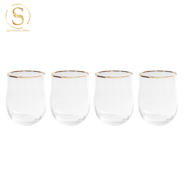 Ly Rock Uống Whisky Thủy Tinh Viền Vàng Cao Cấp Sang Trọng – MODENI