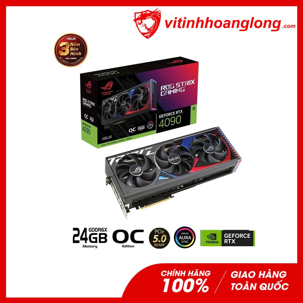 Card màn hình VGA ASUS ROG Strix GeForce RTX 4090 OC Edition 24GB GDDR