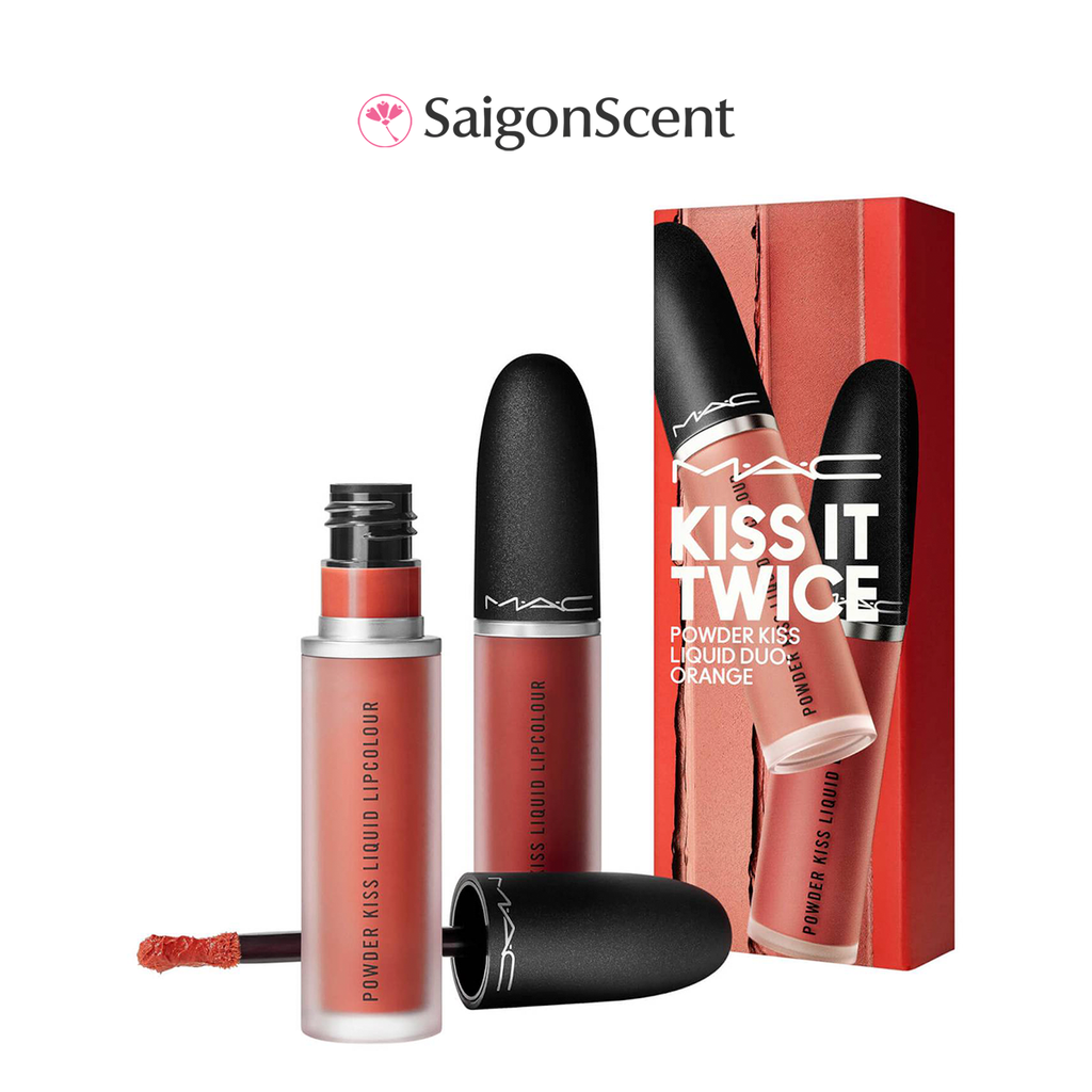 Set son kem Mac Powder Kiss Liquid Lipcolour KISS IT TWICESet Son kem Mac Powder Kiss KISS IT ...