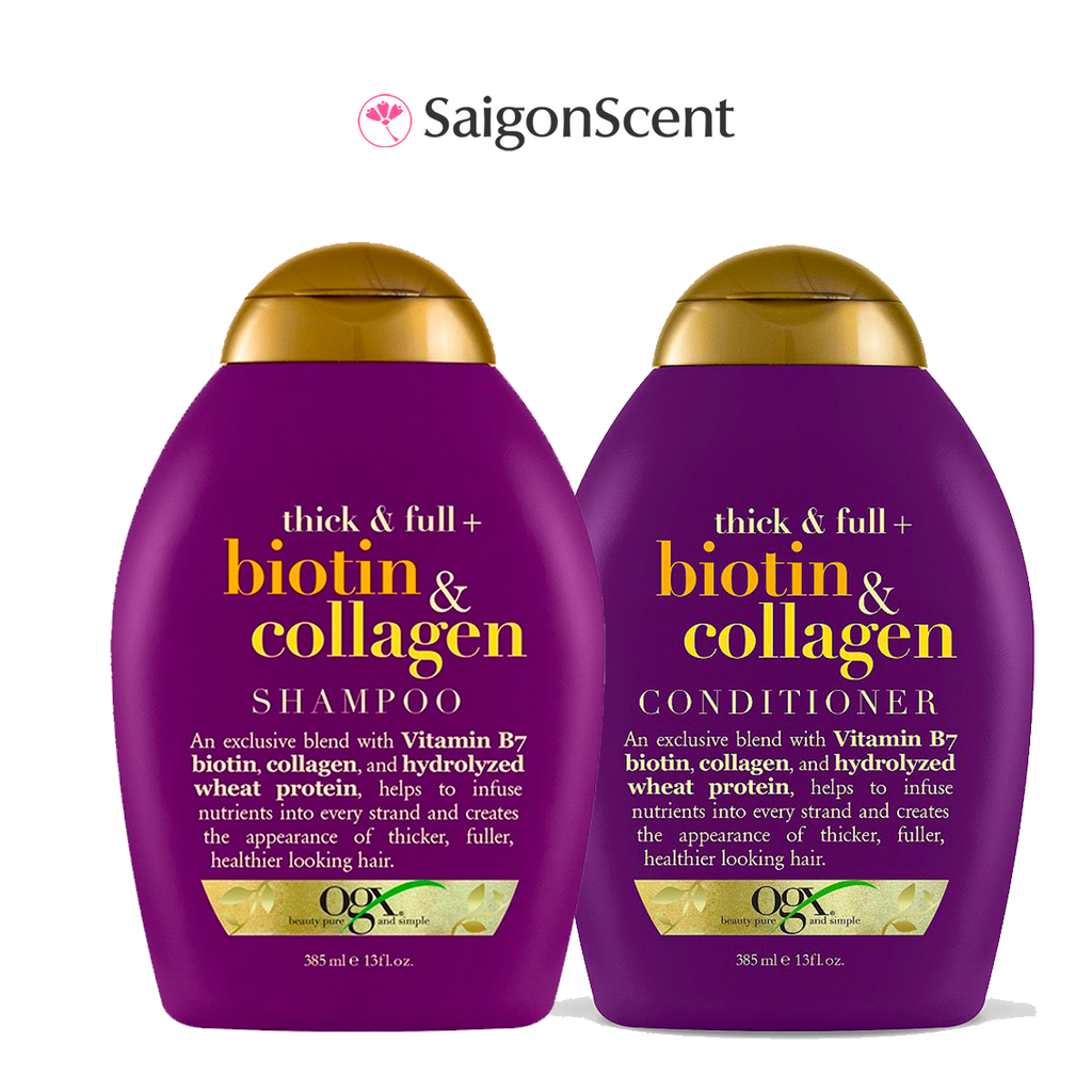 Bộ gội xả OGX Biotin & Collagen Shampoo + Conditioner 385mLDầu gội xả OGX Biotin 385mL – SaigonScent