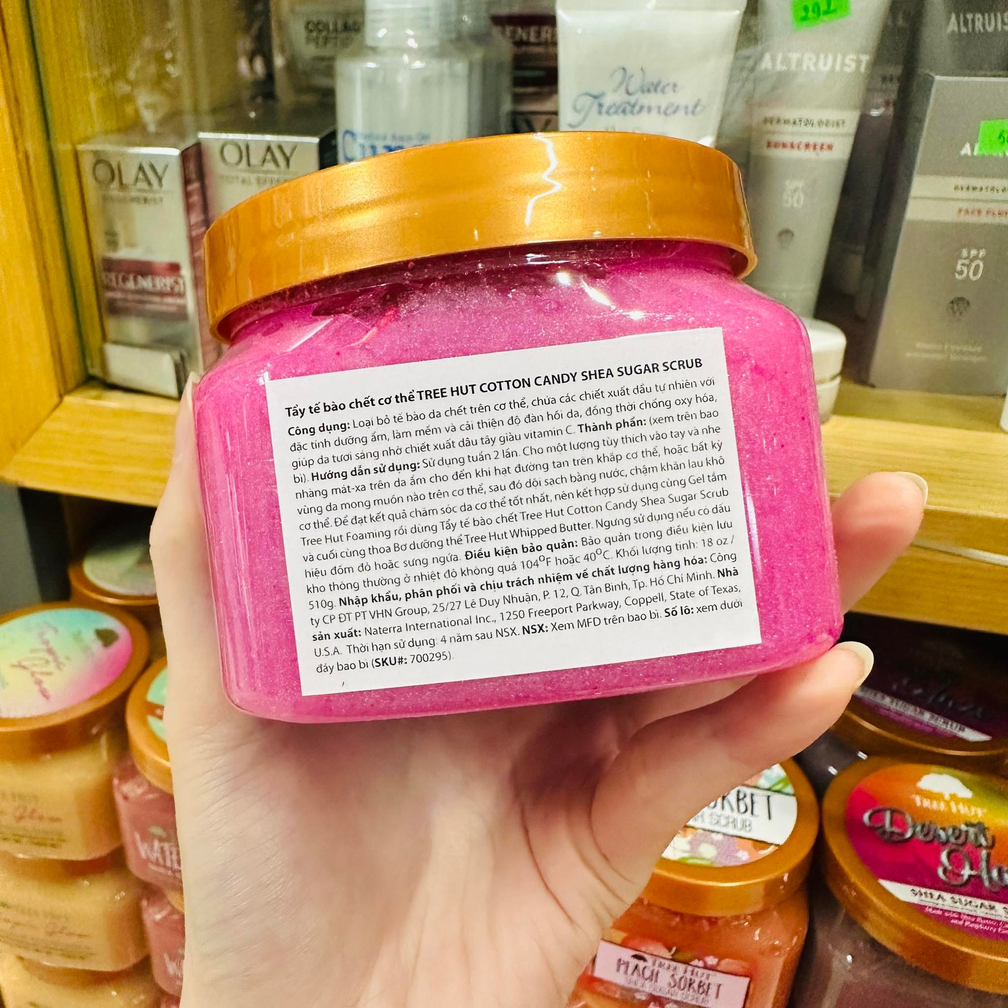 Tẩy tế bào chết cơ thể hương kẹo ngọt Tree Hut Shea Sugar Scrub COTTON ...