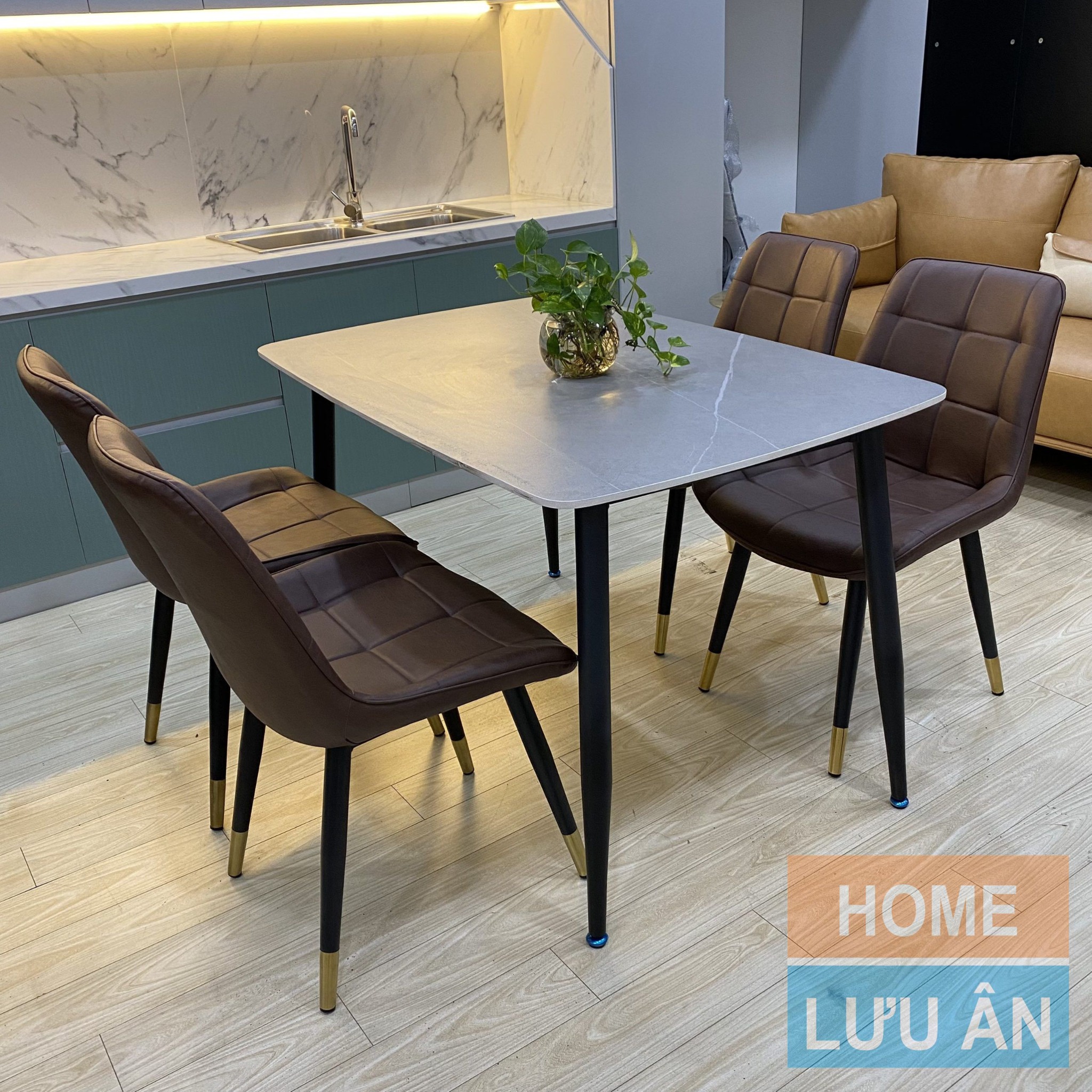Bộ bàn ăn 4 ghế Loft GW038 – Home Lưu Ân