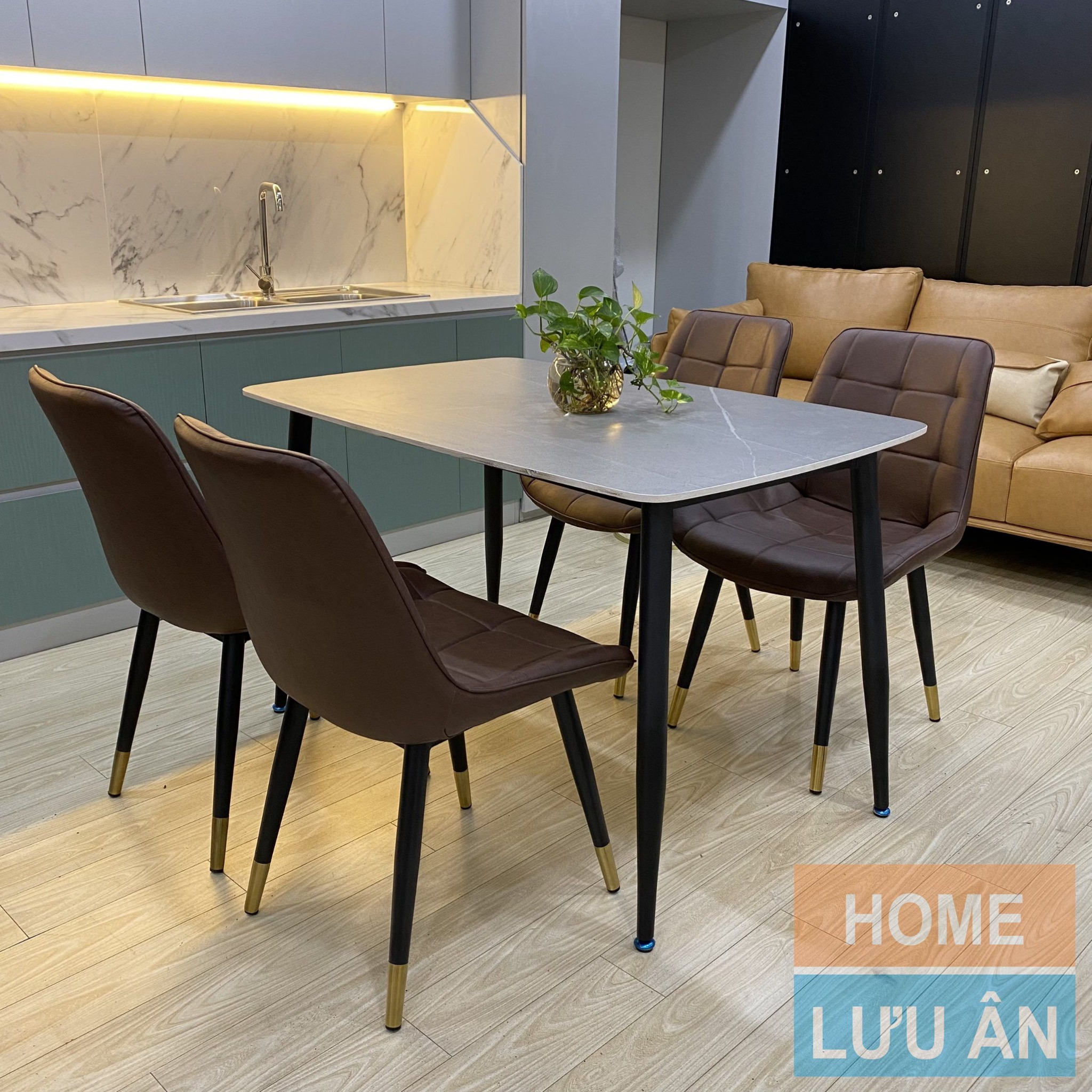 Bộ bàn ăn 4 ghế Loft GW038 – Home Lưu Ân