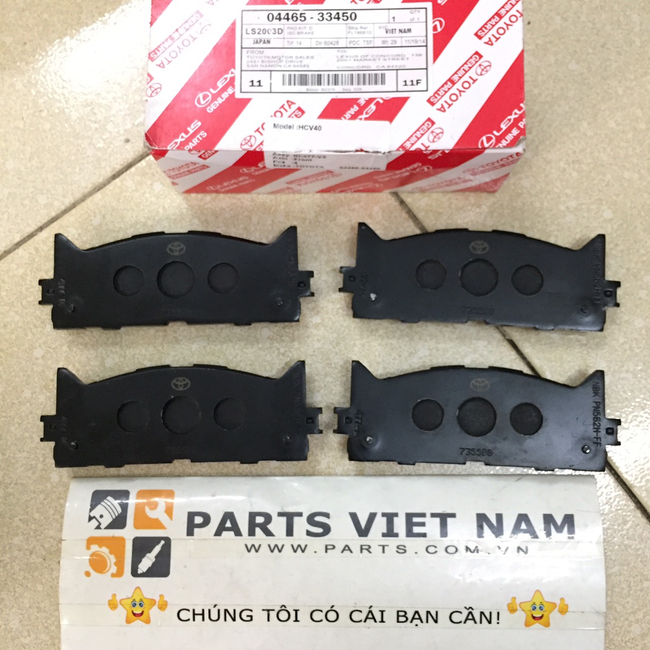 MÁ PHANH TRƯỚC LEXUS ES350 GSV40 ĐỜI 2007 04465-33450, 0446533450 ...