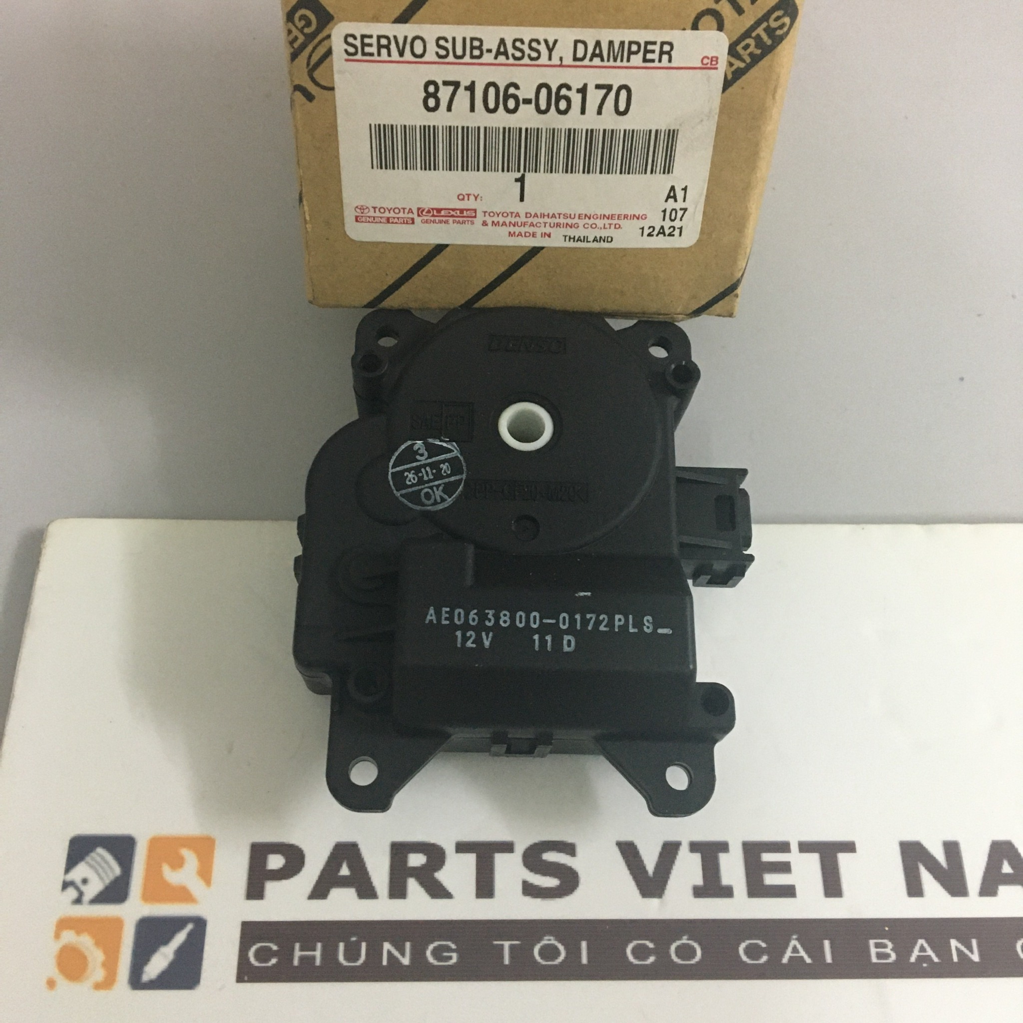 Mô tơ chia gió điều hoà đơn Toyota Fortuner, Camry 07-2011 mã 87106-06 ...