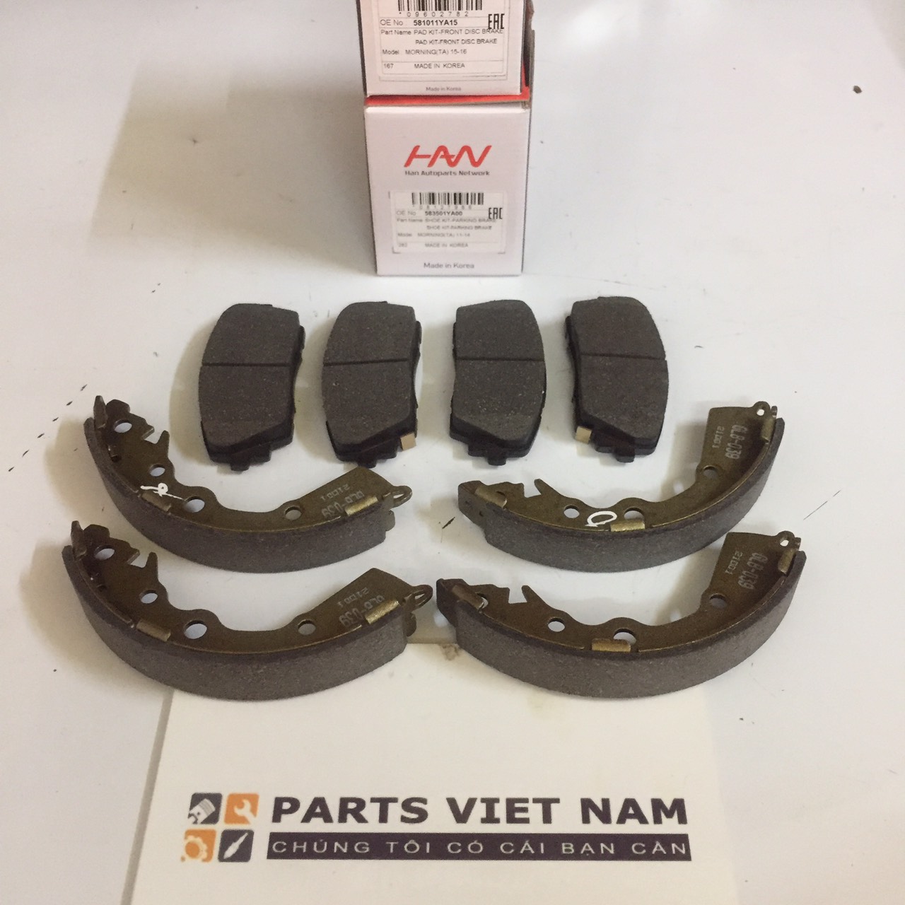 Má phanh trước & guốc phanh sau Kia Morning 581011YA15, 583501YA00 ...