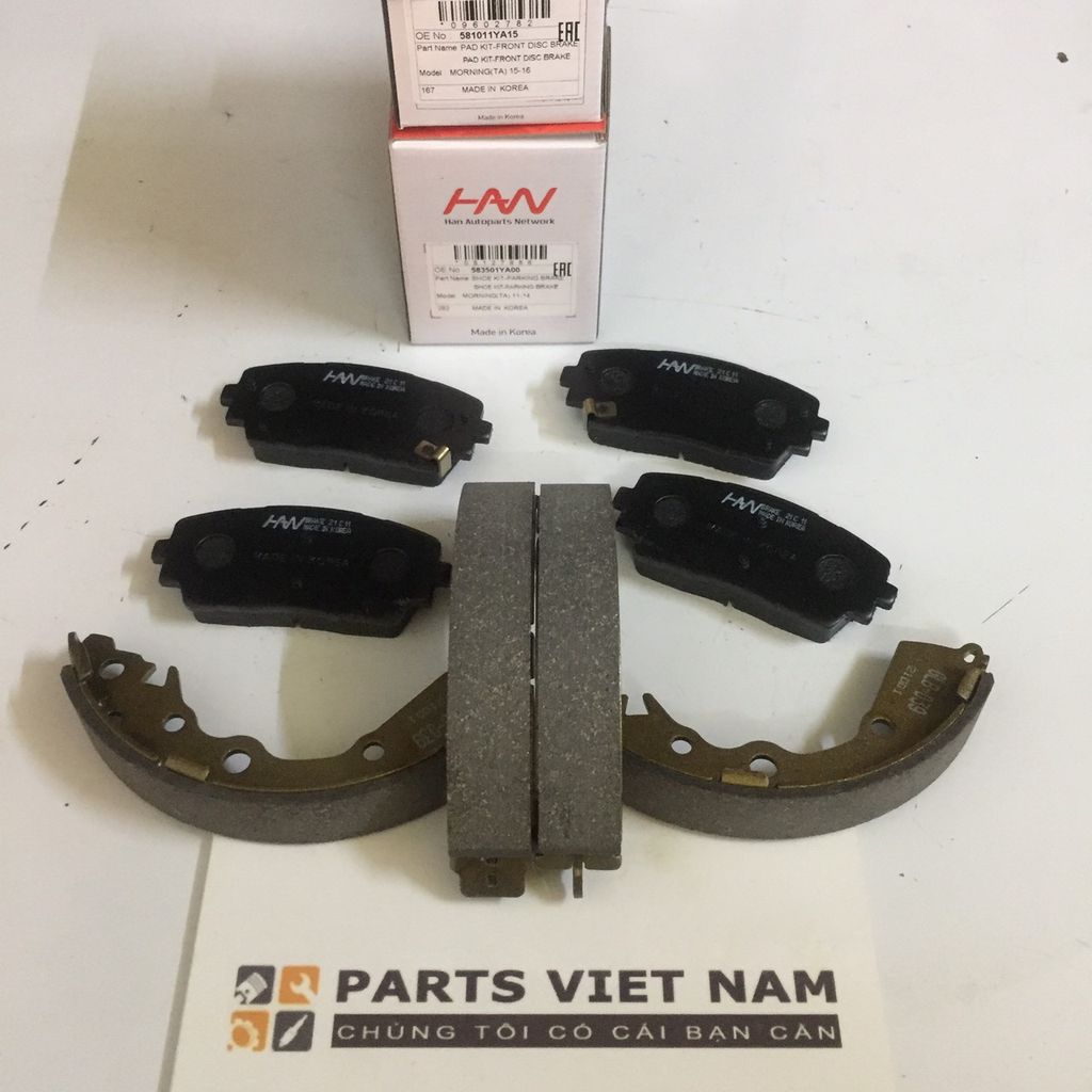 Má phanh trước & guốc phanh sau Kia Morning 581011YA15, 583501YA00 – Parts Viet Nam - Order Phụ ...
