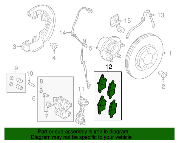 Má phanh trước Range Rover 2005 OEM SFC500080, SFC000010, SFC500050 ...