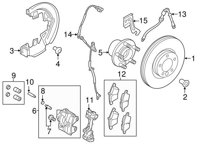Má phanh trước Range Rover 2005 OEM SFC500080, SFC000010, SFC500050 ...