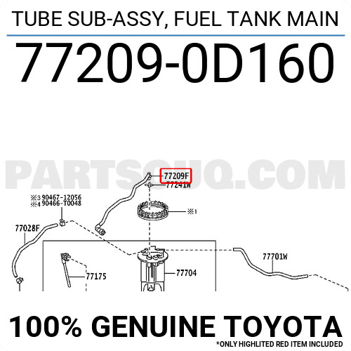 Tuy ô xăng chính hãng 772090D160 - Giải pháp lý tưởng cho Toyota Vios ...