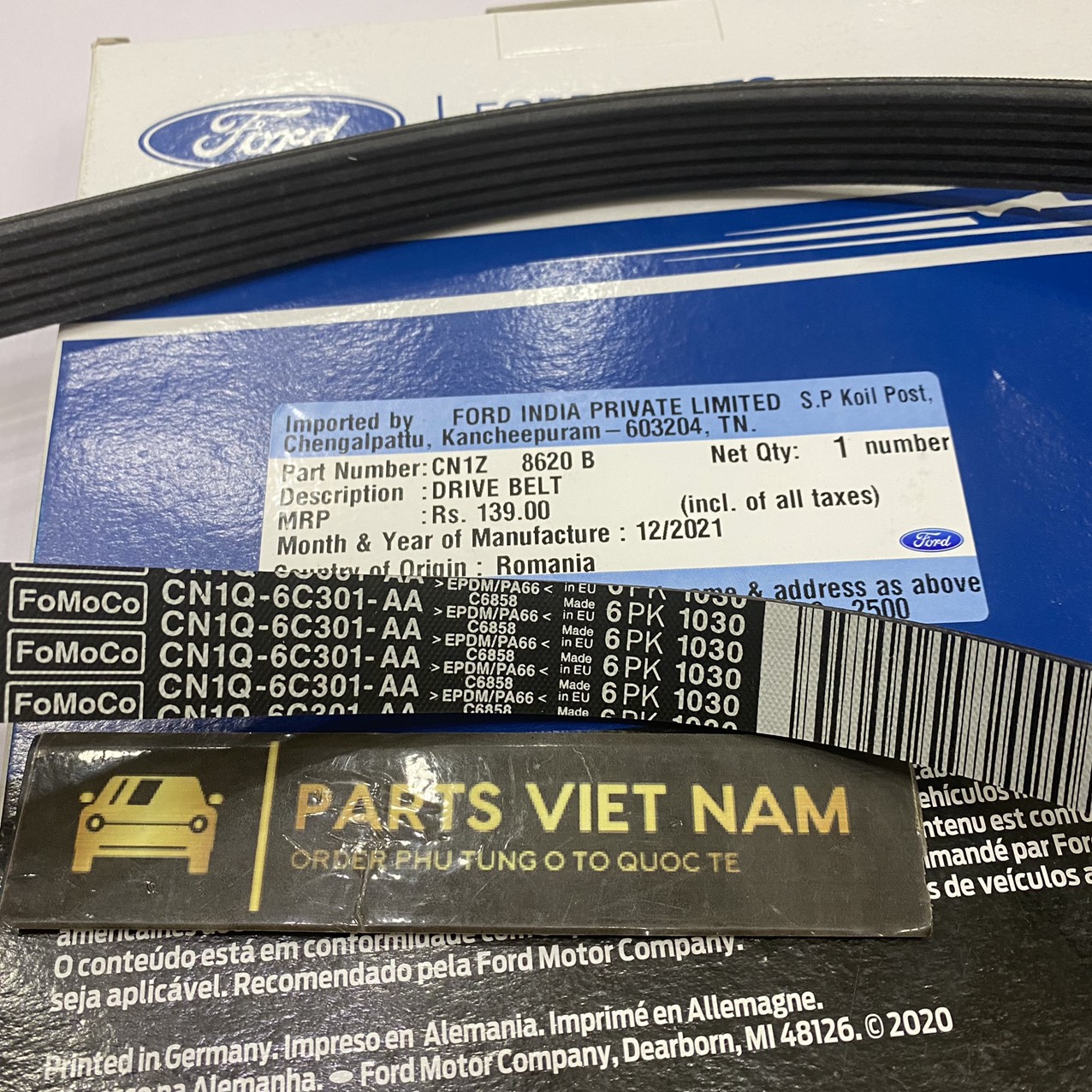 Dây curoa tổng Ford Ecosport 1.5 đời 2013 - 2016. Hàng chính hãng. Mã ...