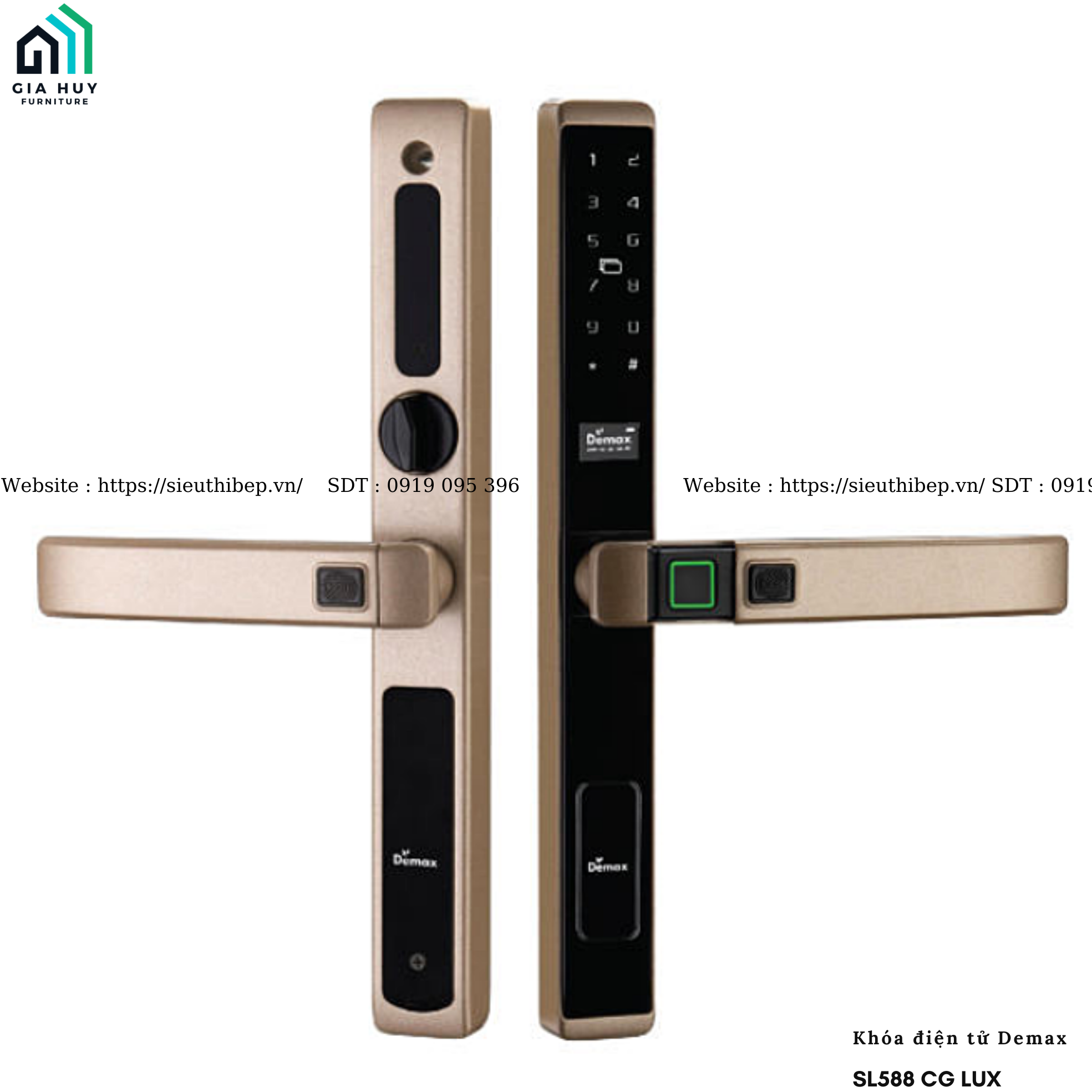 Khóa điện tử Demax SL588 GS LUX / SL588 CG LUX / SL588 BL LUX / SL588