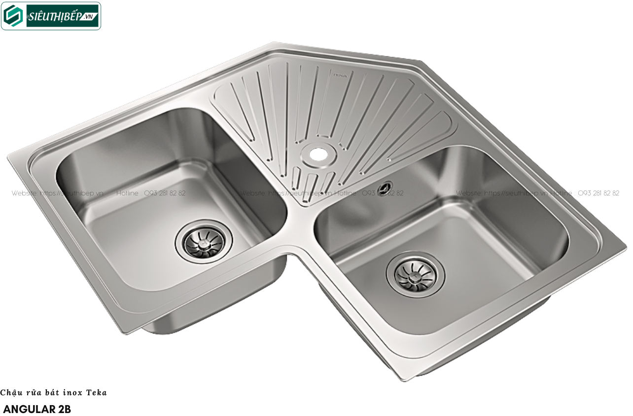 Chậu rửa bát inox Teka ANGULAR 2B - Made in Spain