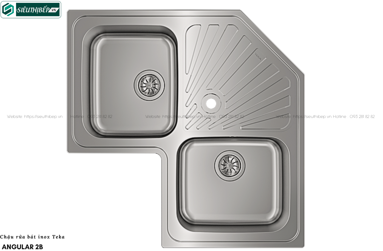 Chậu rửa bát inox Teka ANGULAR 2B - Made in Spain