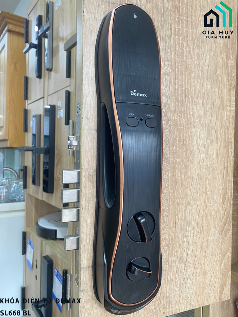 Khóa điện tử Demax SL668 AC / SL668 BL Mở khóa bằng WIFI APP thông mi