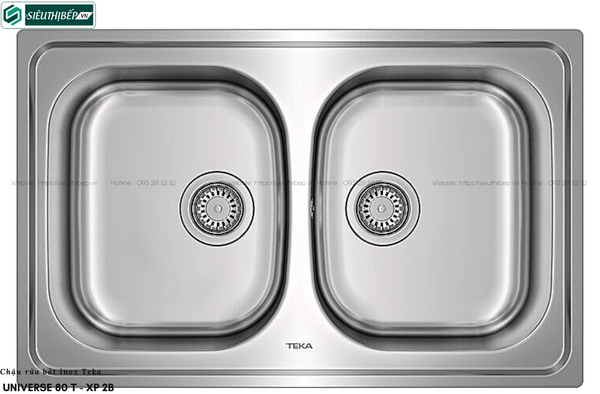 Chậu rửa bát inox Teka UNIVERSE 80 T - XP 2B - Made in Spain